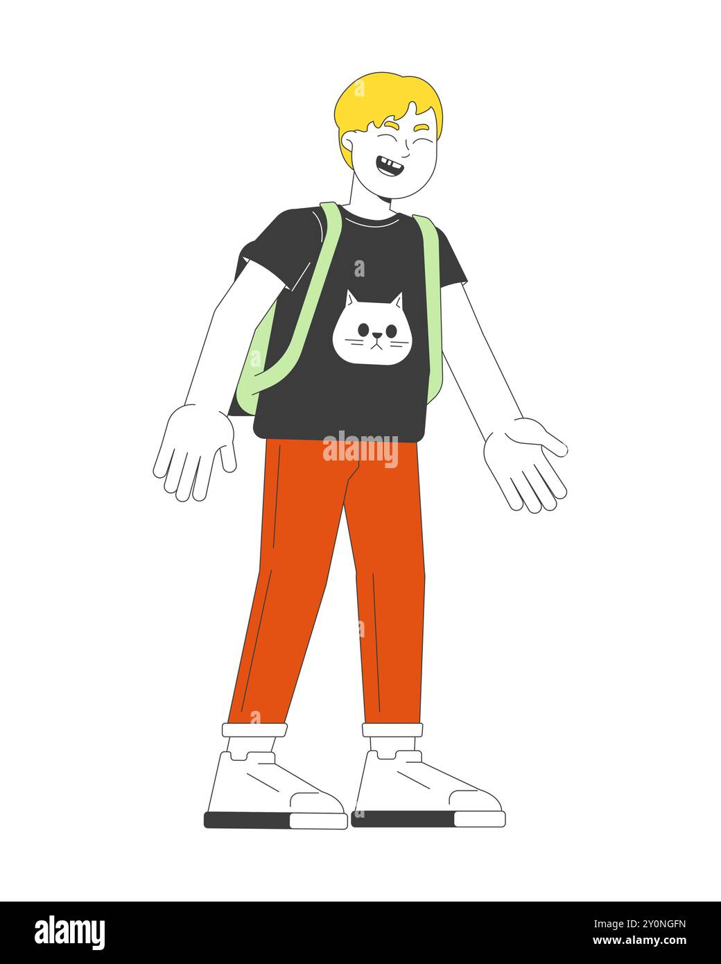 Laughing preteen boy 2D cartoon character Stock Vector Image & Art - Alamy