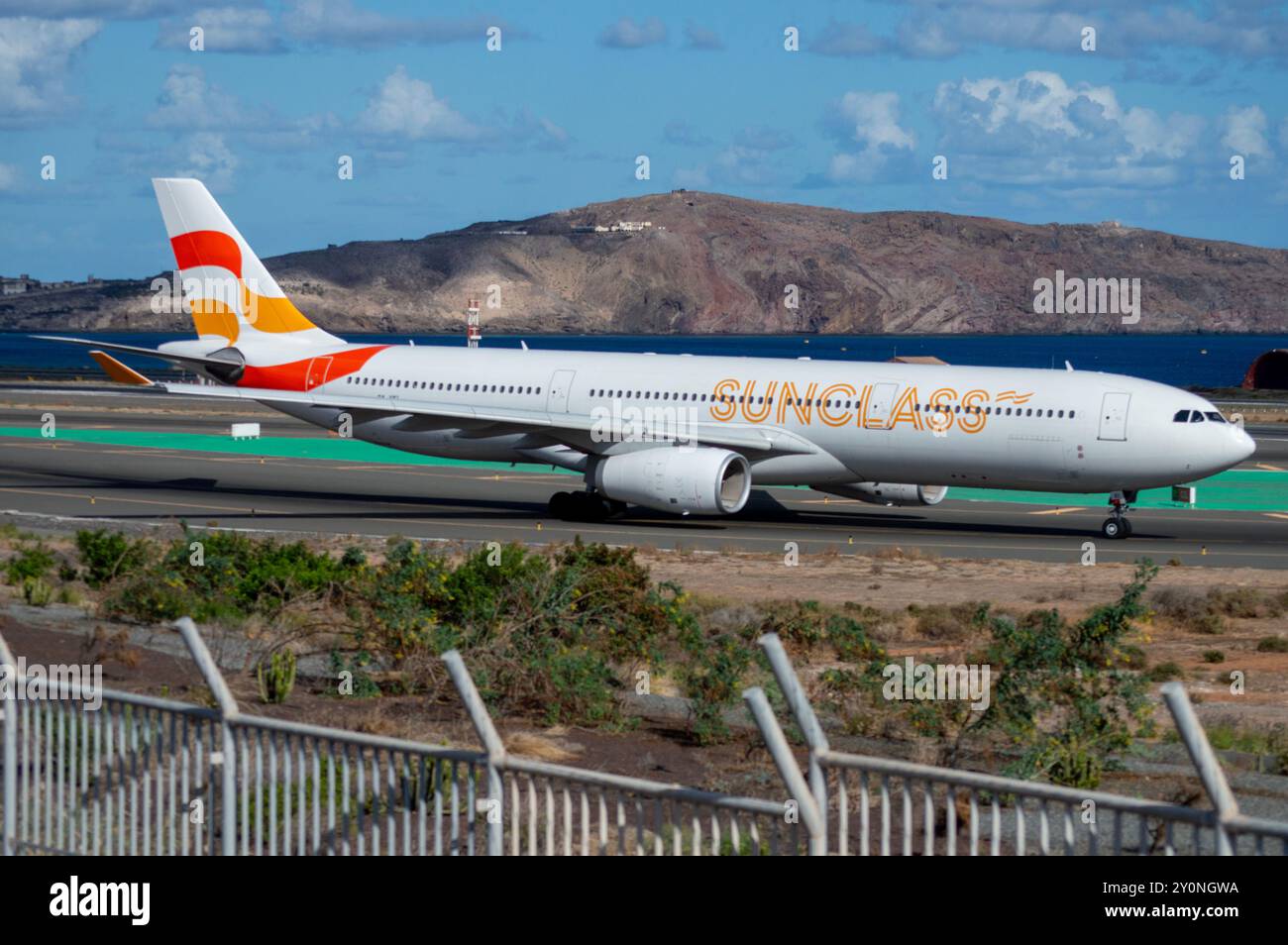 Airbus A330 airliner of the Sunclass airline at the Gran Canaria ...