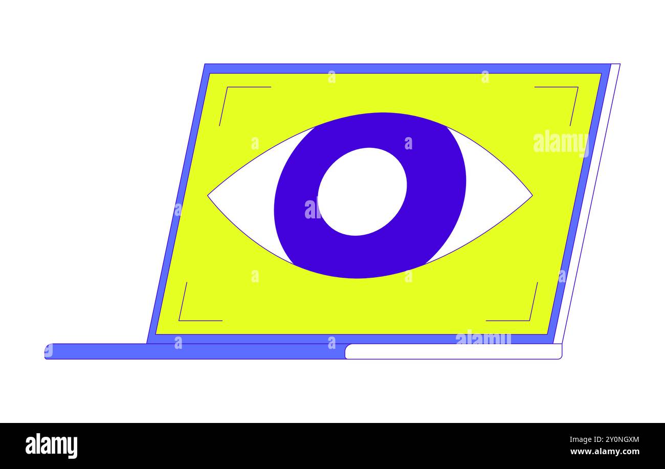 Laptop eye tracking 2D cartoon object Stock Vector Image & Art - Alamy