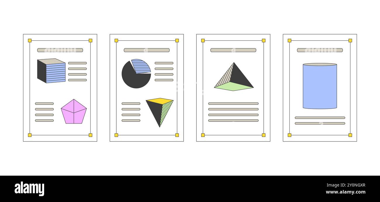 Geometry class materials 2D cartoon objects set Stock Vector Image & Art - Alamy