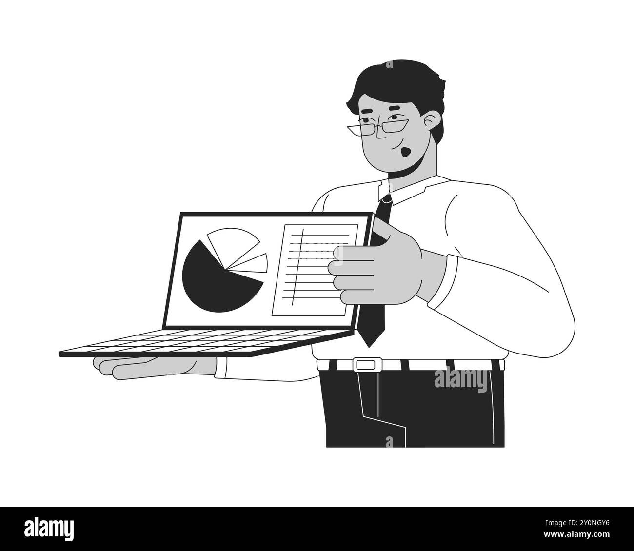 Employee analyzing data charts Stock Vector Images - Alamy