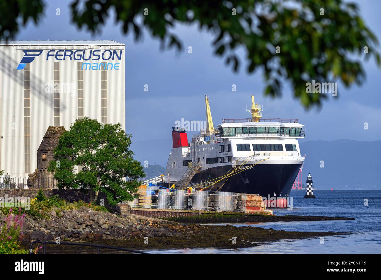 The Caledonian MacBrayne ferry Glen Rosa fitting out at the Ferguson ...