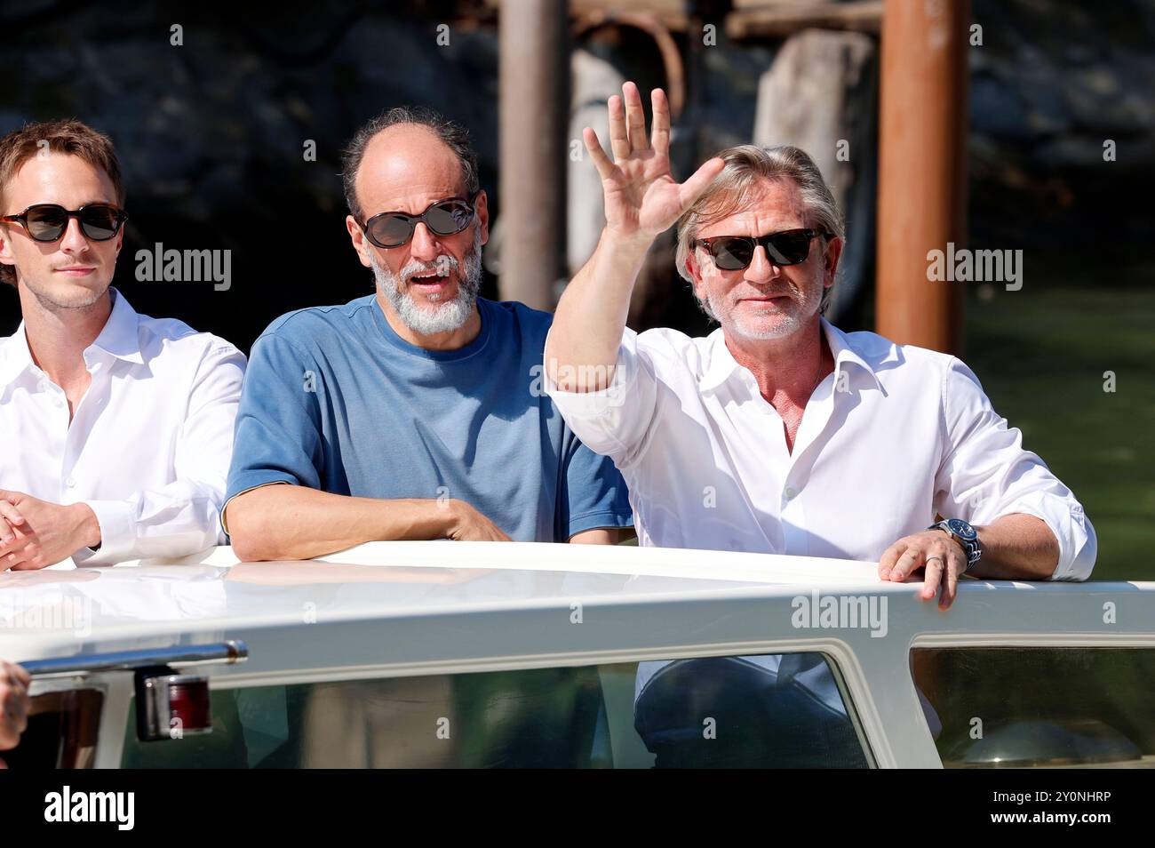 Drew Starkey, Luca Guadagnino und Daniel Craig bei der Ankunft am Pier ...