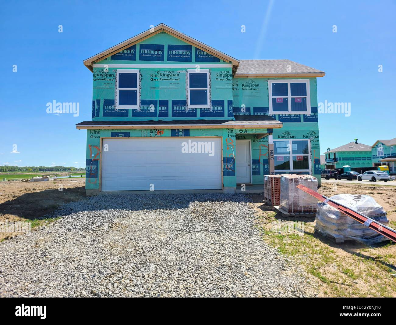 Two-Story House Construction with Kingspan Materials Eye-Level View ...