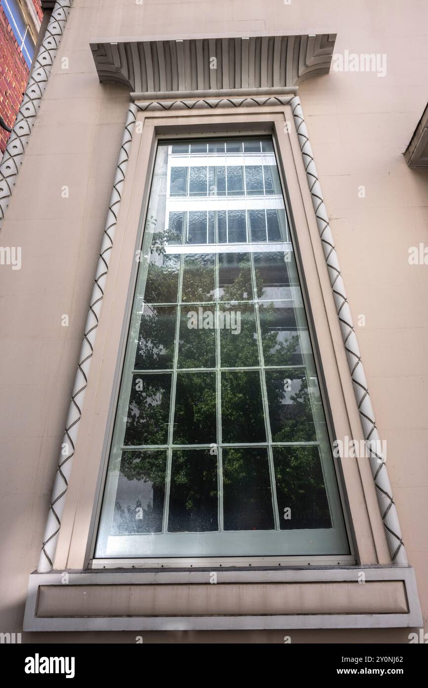 Window on the front exterior wall of The Hobart Synagogue, in the City ...