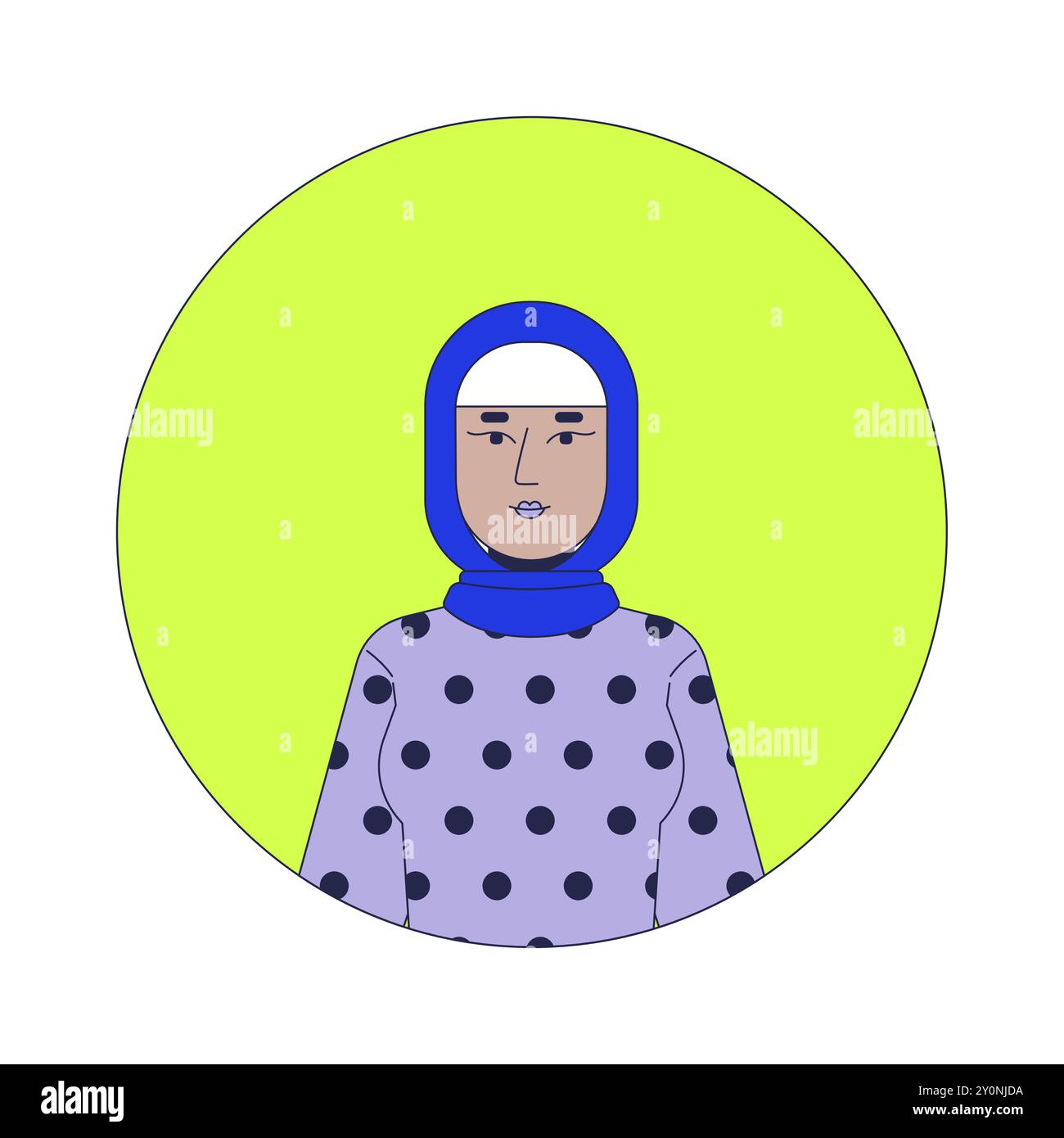 Muslim woman hijab modest 2D linear vector avatar illustration Stock ...