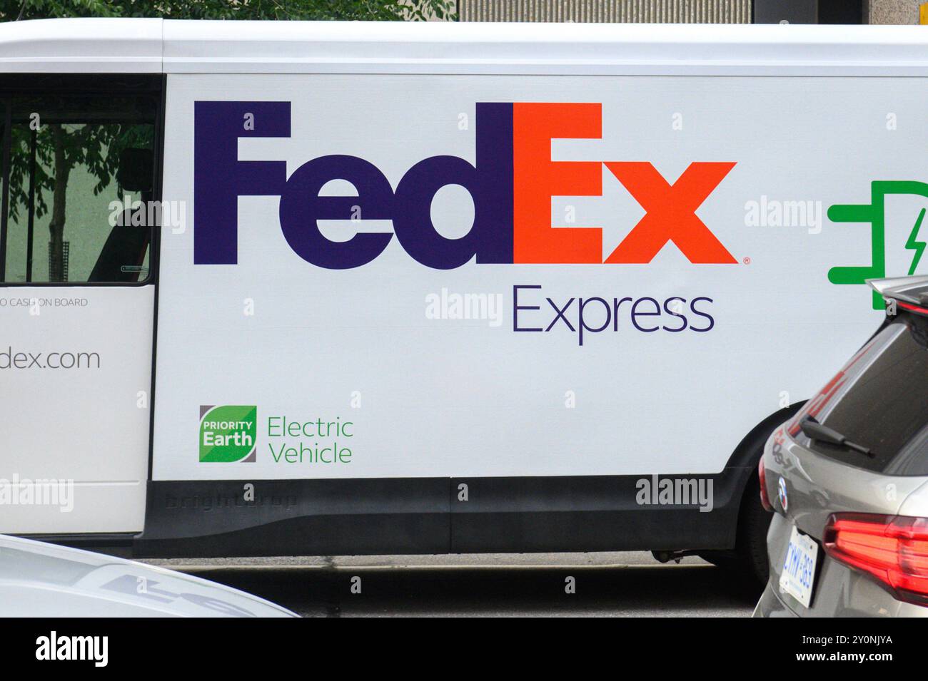 Toronto, ON, Canada – June 30, 2024: Sign view at FedEx Corporation ...