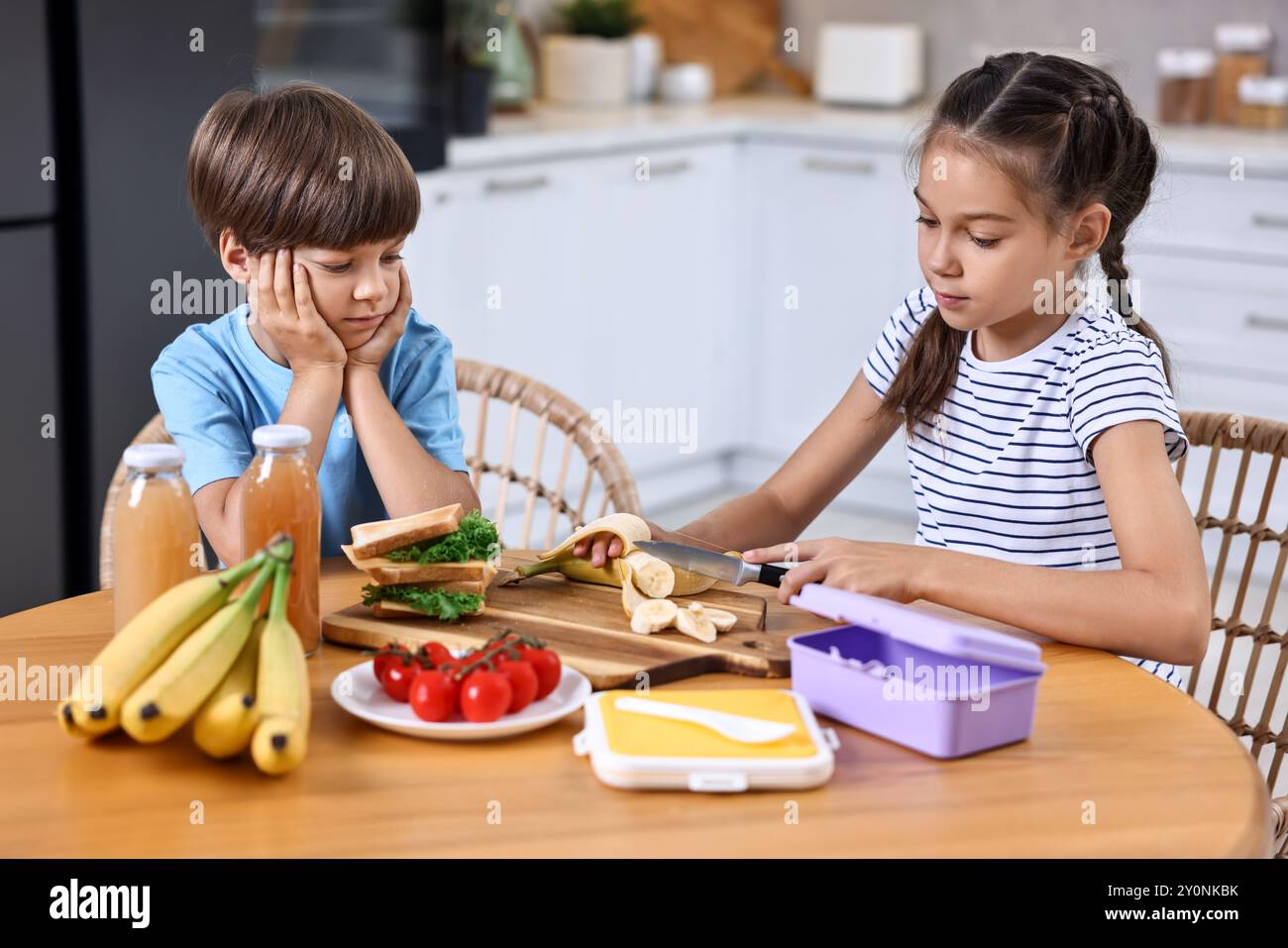 Tween girl banana hi-res stock photography and images - Alamy