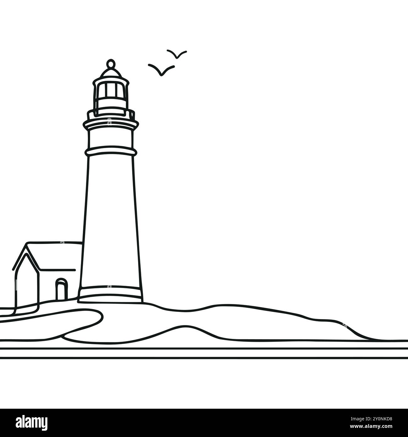 Lighthouse one line drawing hi-res stock photography and images - Alamy