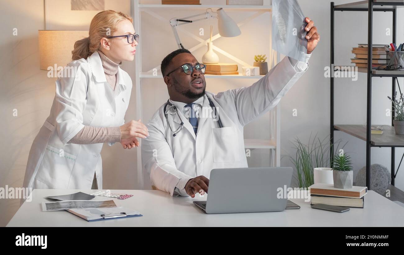 Medical colleagues. Radiography diagnostics. Clinic work. Traumatology ...