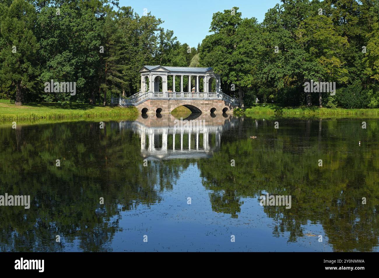 Marble Bridge (Siberian Marble Gallery), decorative pedestrian roofed ...