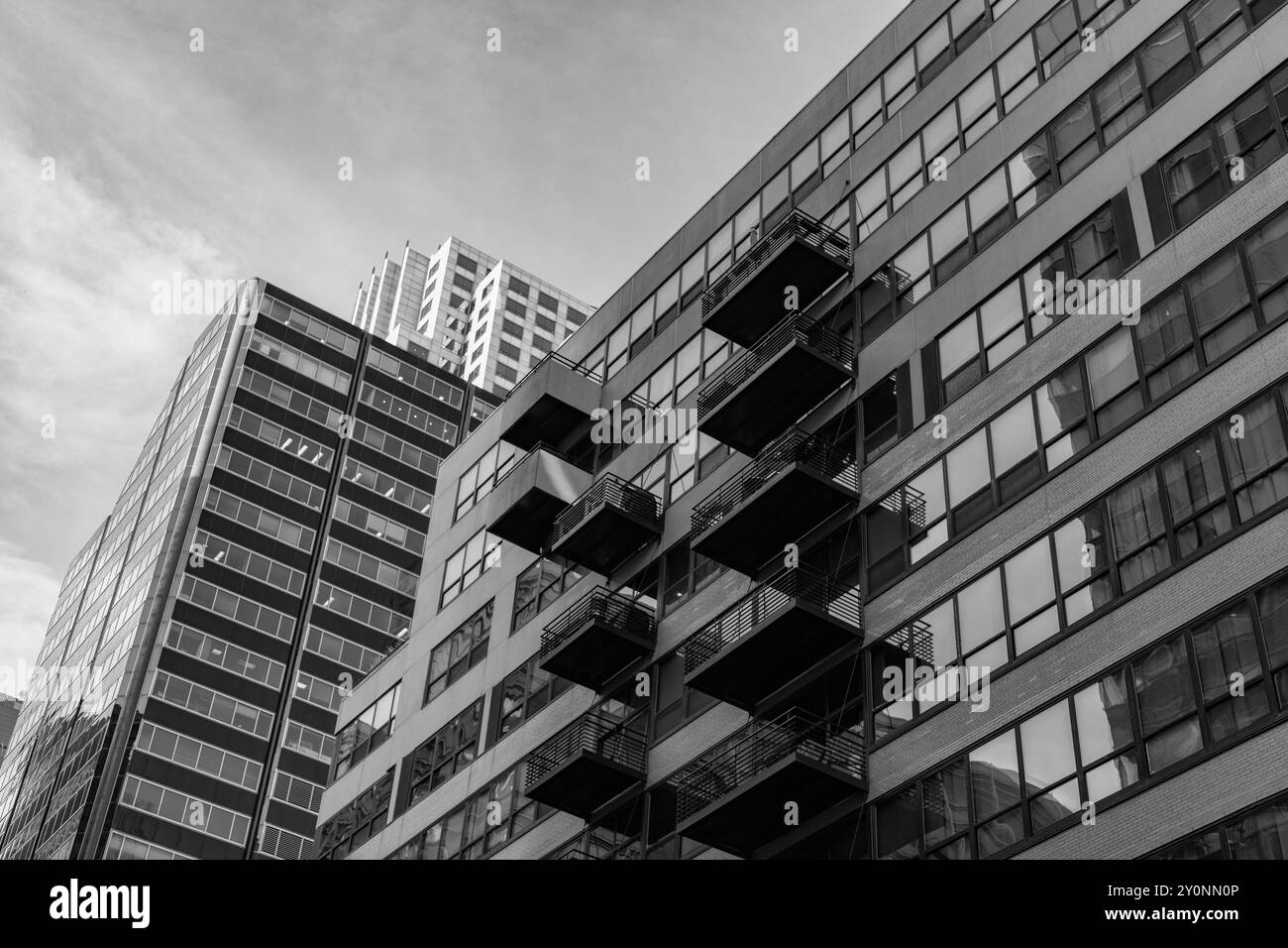 modern city perspective. skyscraper in metropolis city. city downtown ...