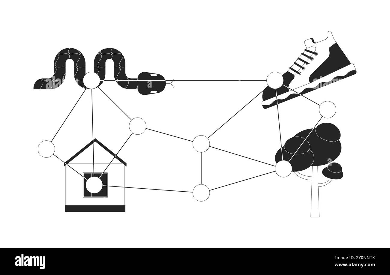 Multiple targets for eye tracking exercise black and white 2D line ...