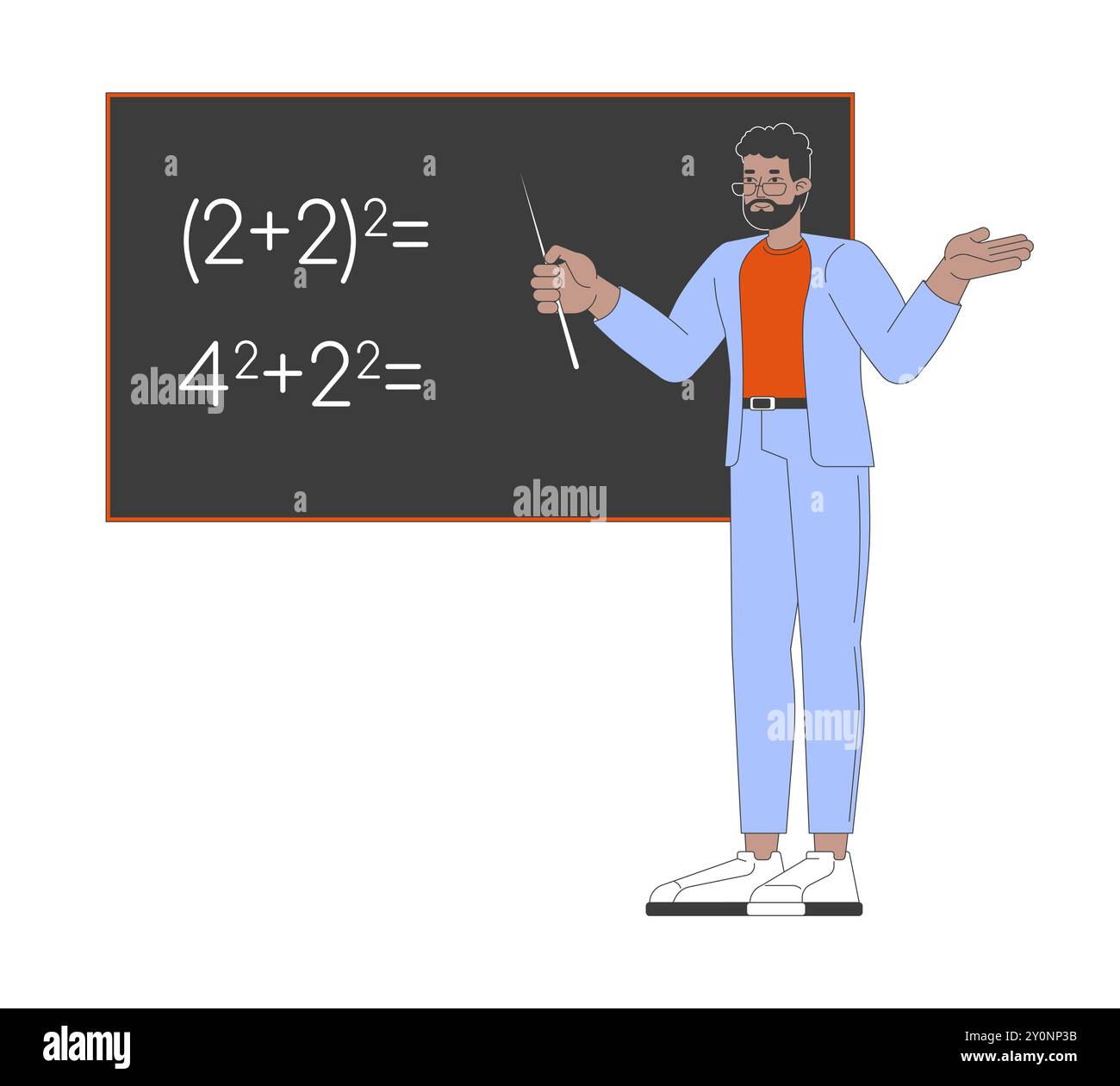 African american male math teacher 2D cartoon character Stock Vector ...