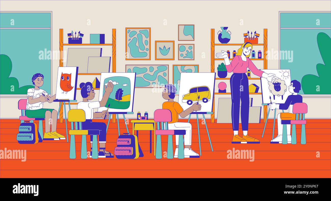 Preteen classroom teacher Stock Vector Images - Alamy