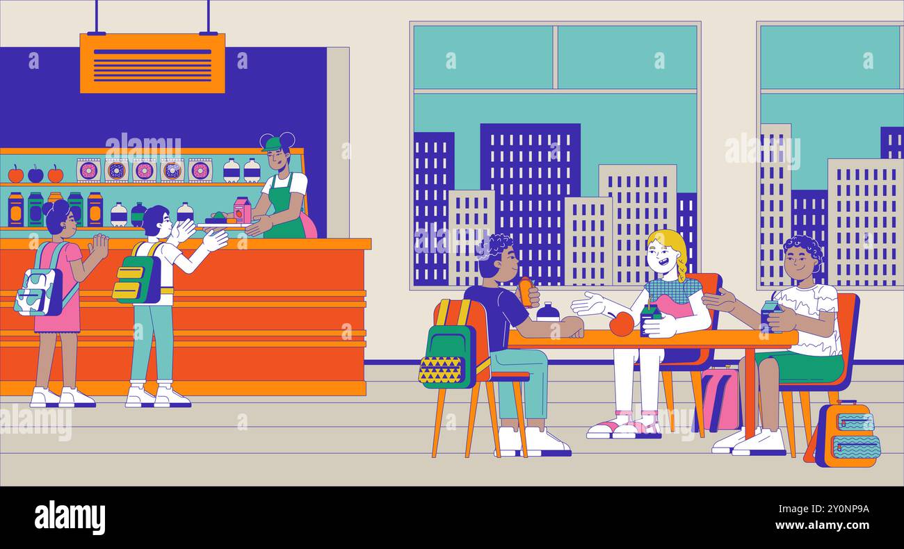 Kids food cafeteria Stock Vector Images - Alamy