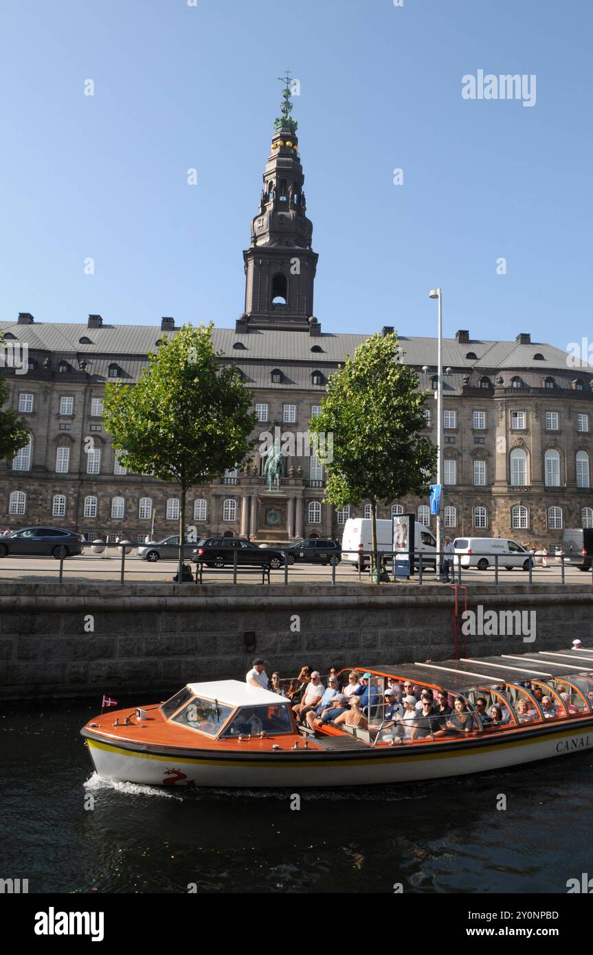 Copenhagen/ Denmark/03 September 2024/ Travelers boat ride canal tours ...