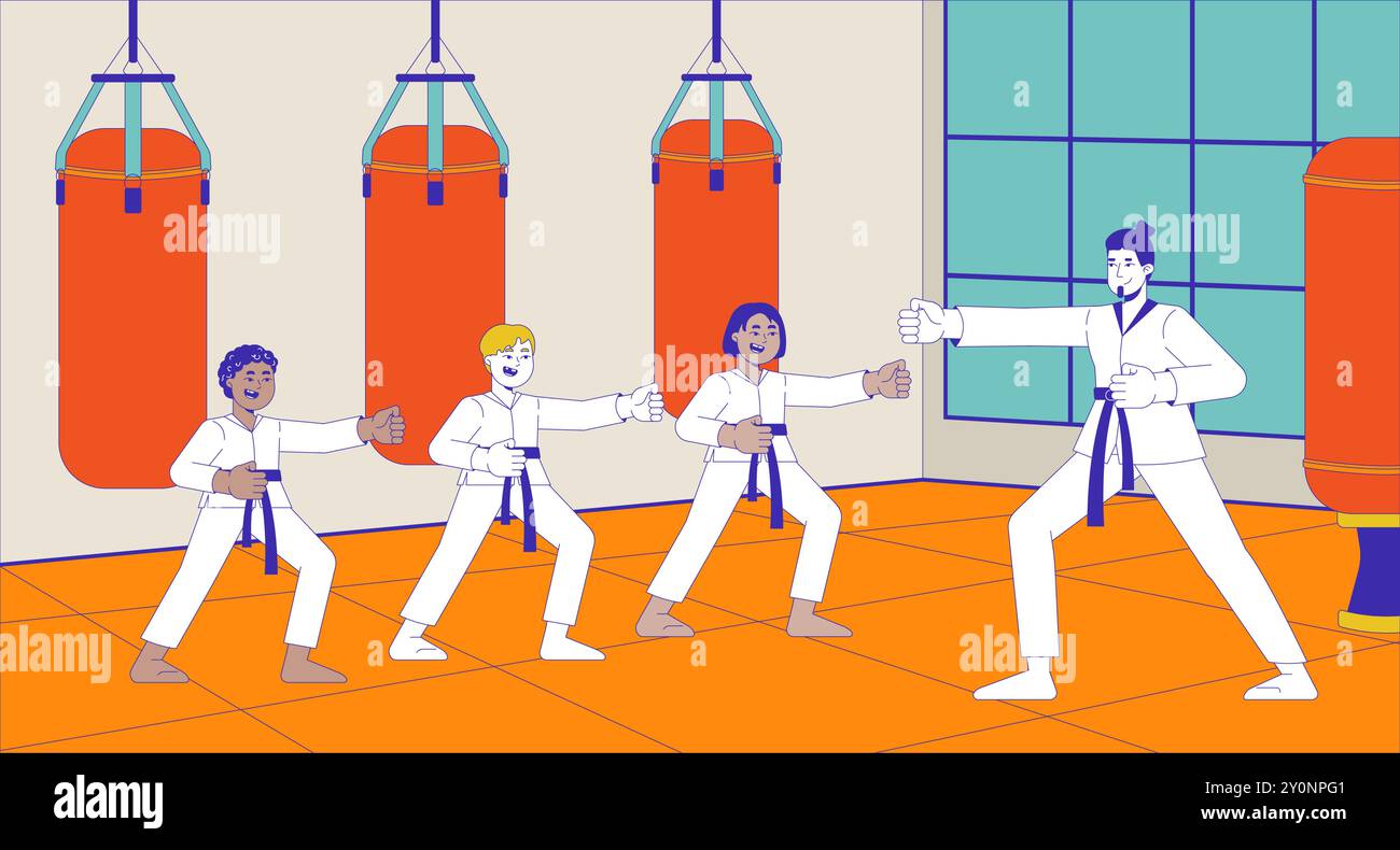 Karate class with teacher Stock Vector Images - Alamy