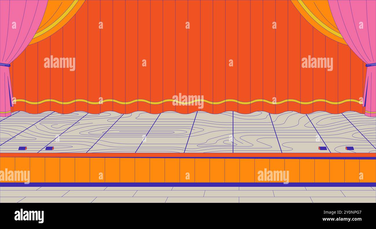 High school theatre stage cartoon flat illustration Stock Vector Image ...