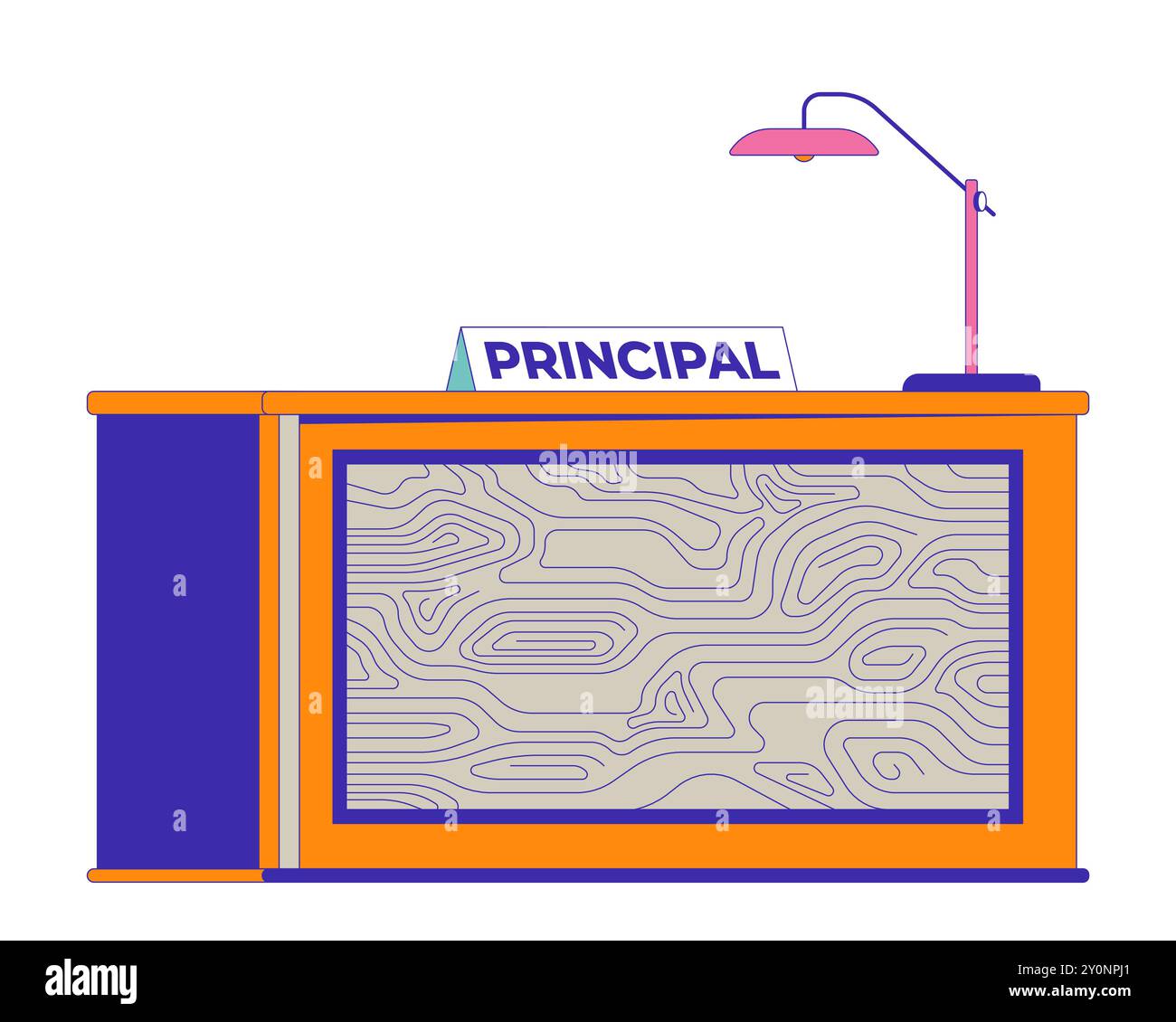 School principal desk 2D cartoon object Stock Vector Image & Art - Alamy