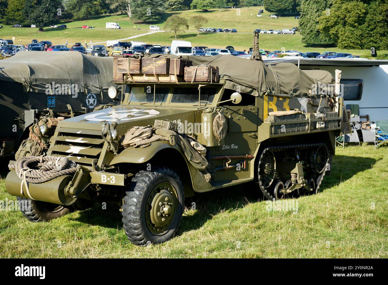 Vintage American Army Half Track Vehicle Stock Photo - Alamy