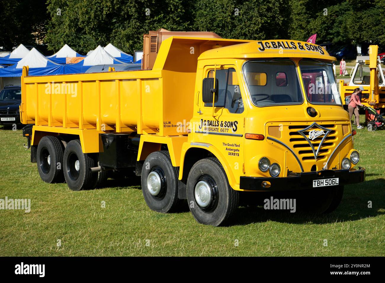 Vintage yellow Foden Tipper Truck operated by JC Balls and Sons Stock ...