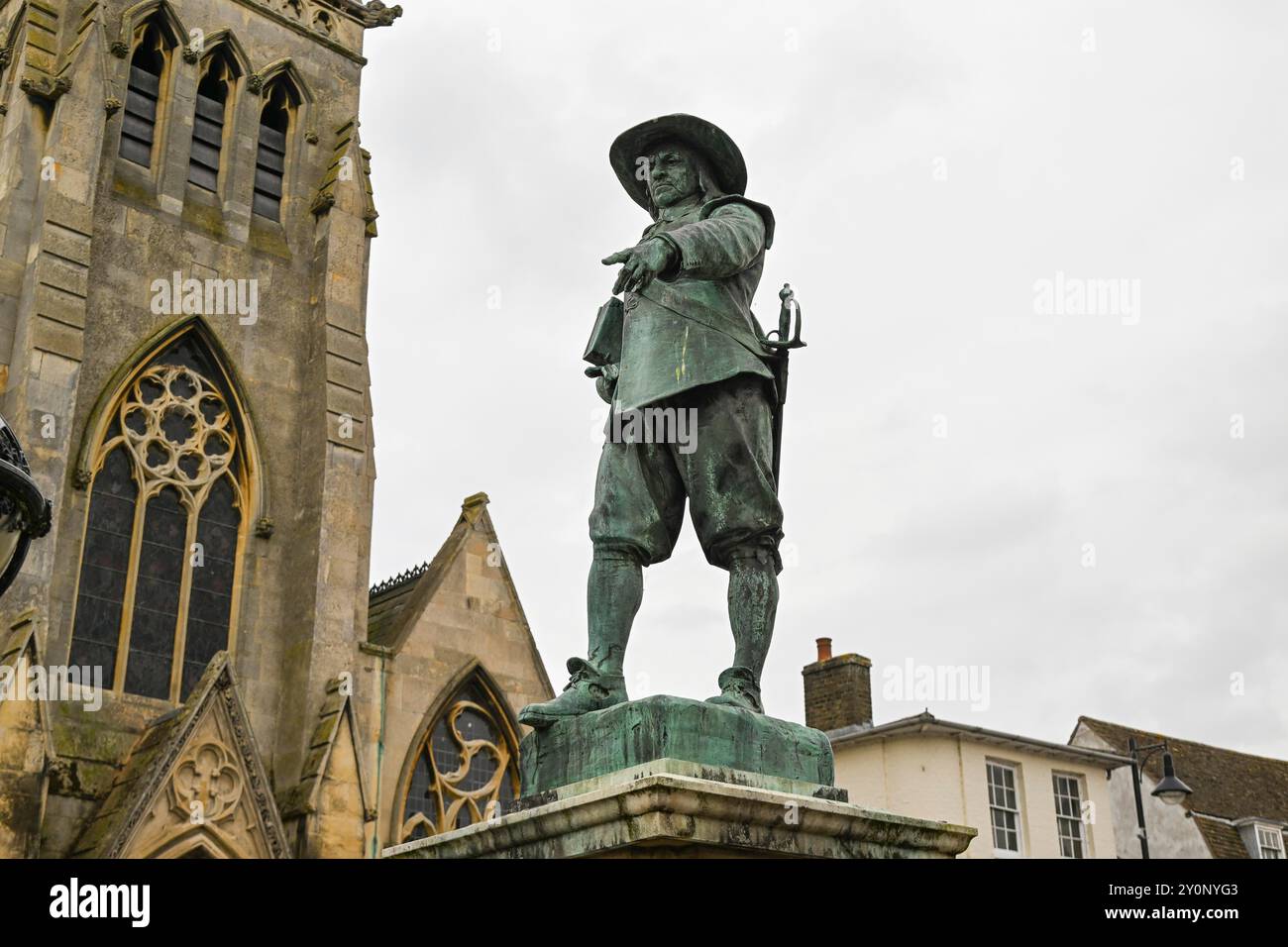 Statue of 17th Century parliamentarian and Lord Protector, Oliver ...