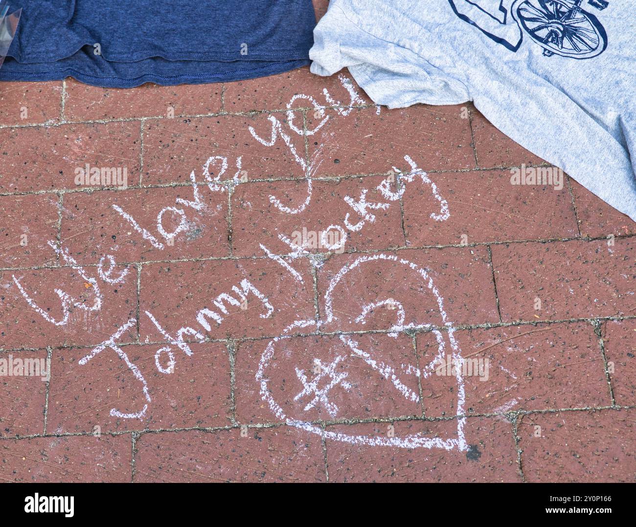 A memorial Columbus Blue Jackets forward Johnny Gaudreau and his ...