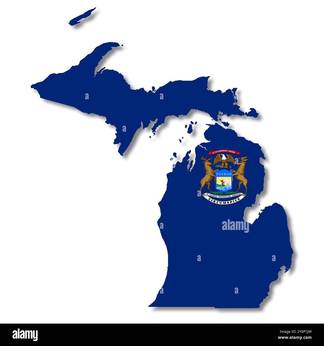 Michigan State Flag Map Illustration Stock Photo - Alamy
