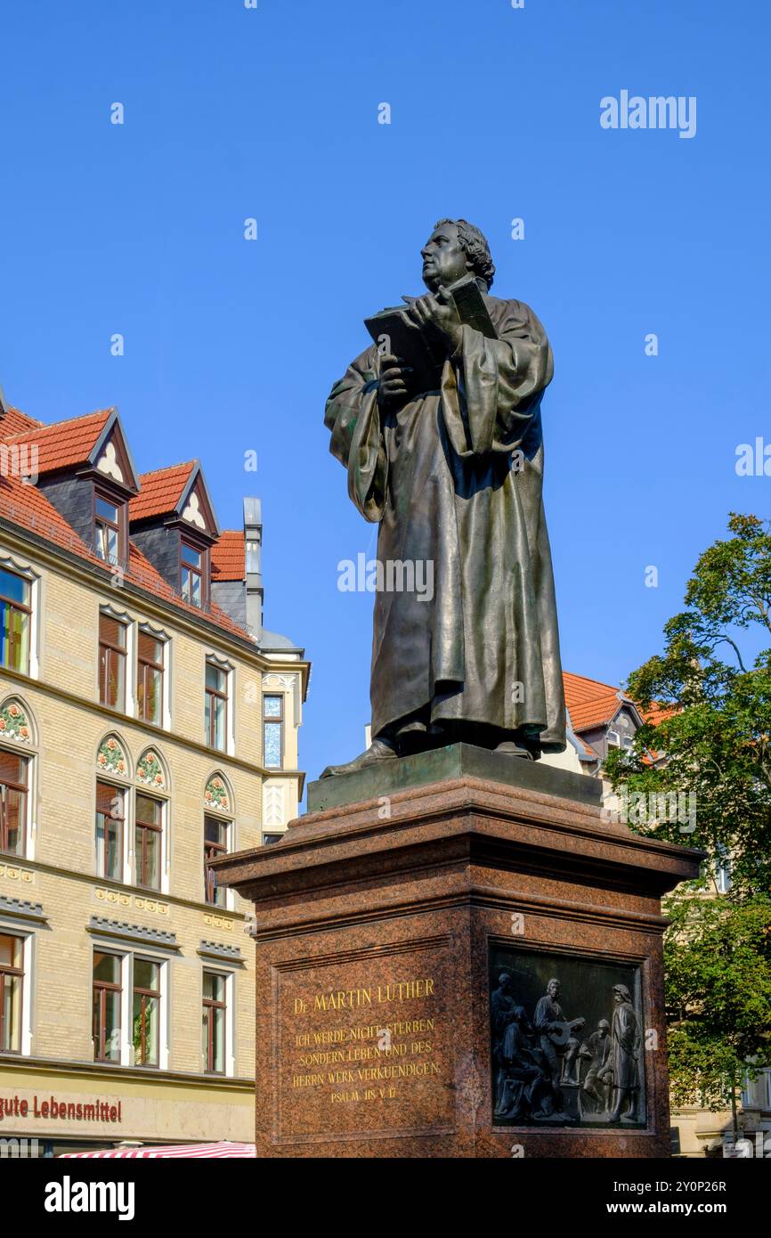 Statue of Martin Luther with opened Bible, Anger square, Erfurt ...