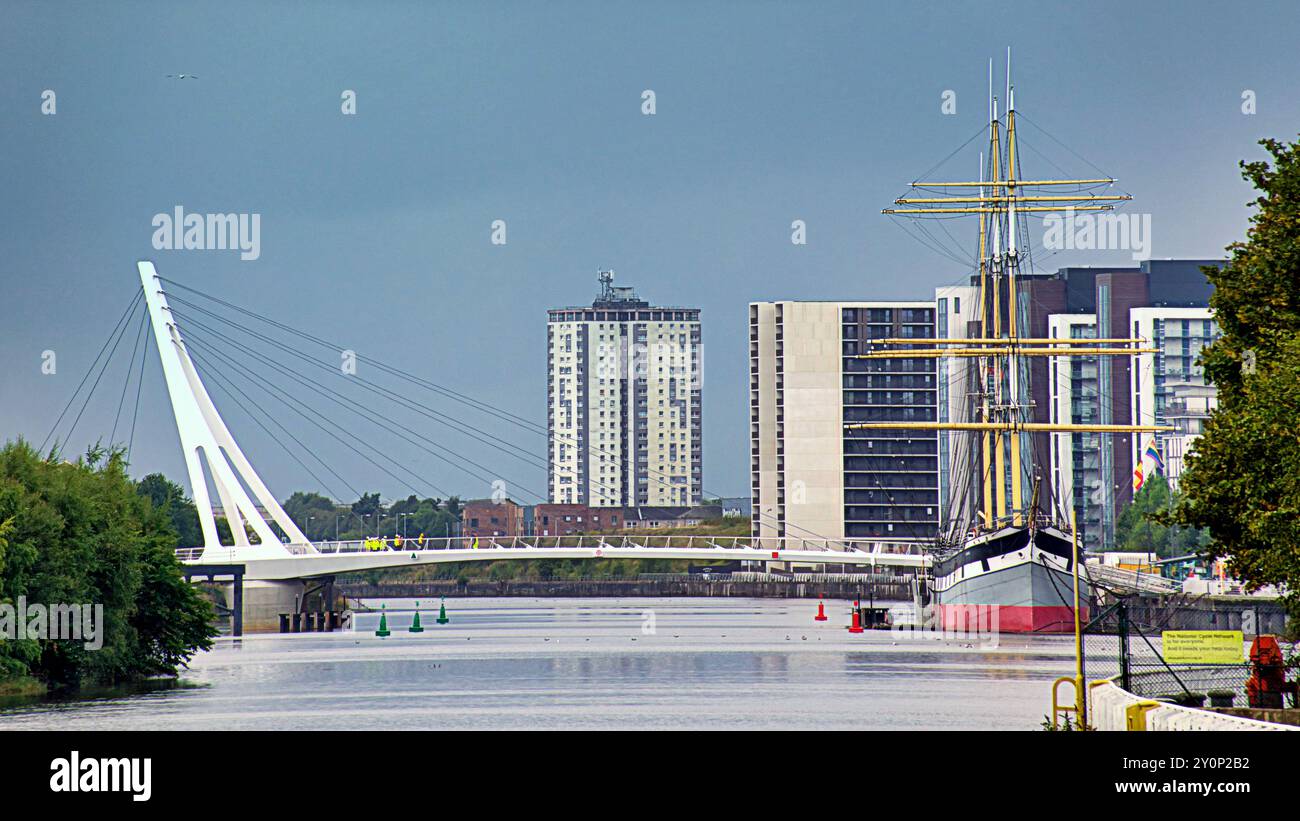 Glasgow, Scotland, UK. 3rd September, 2024. The new bridge "The Govan ...