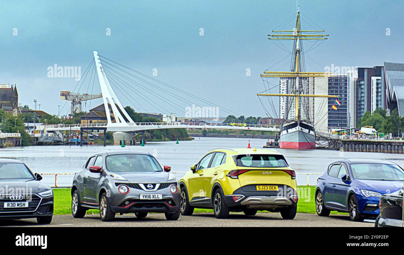Glasgow, Scotland, UK. 3rd September, 2024. The new bridge "The Govan ...