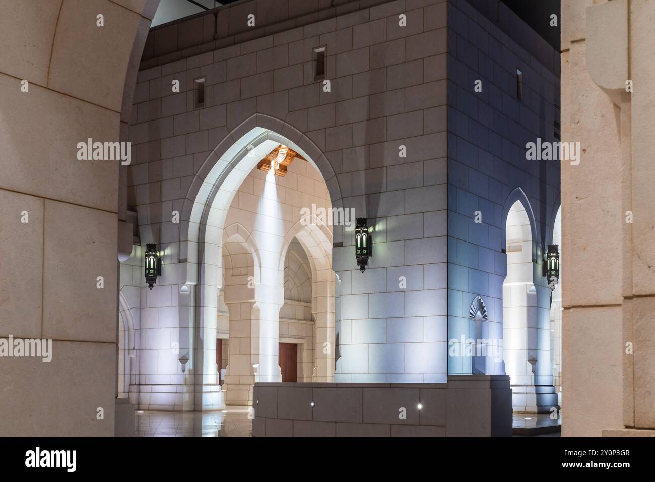 Entrance to the modern building of Royal Opera House illuminated at ...