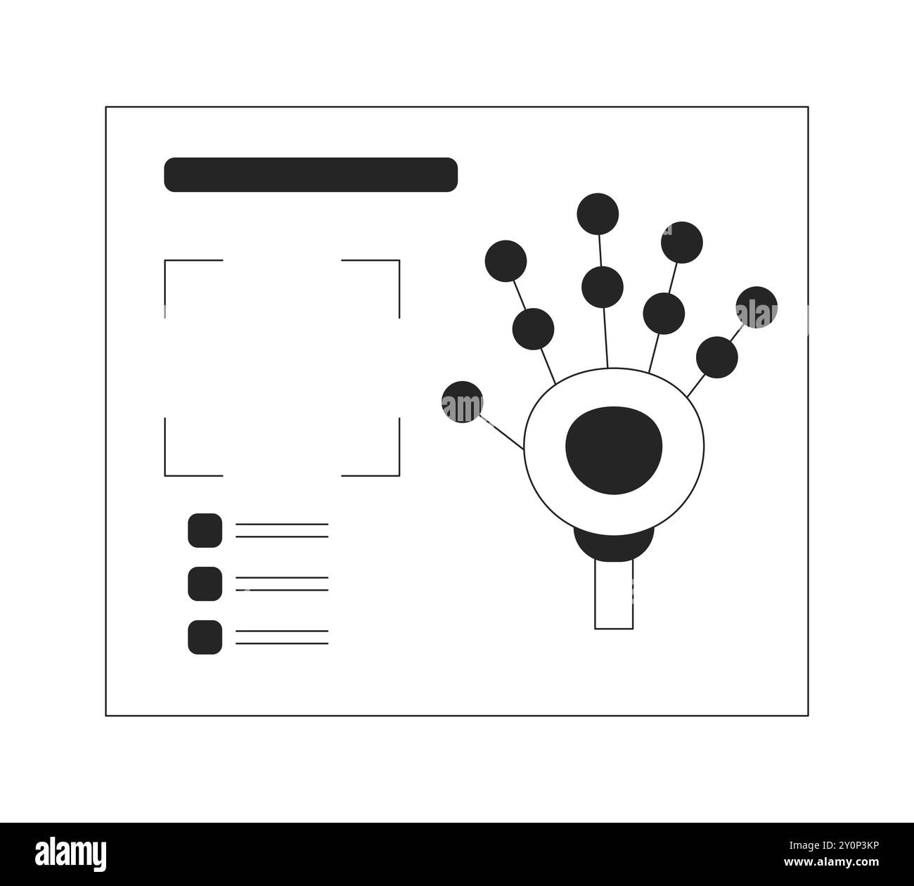 Handprint biometrics black and white 2D line object Stock Vector Image & Art - Alamy