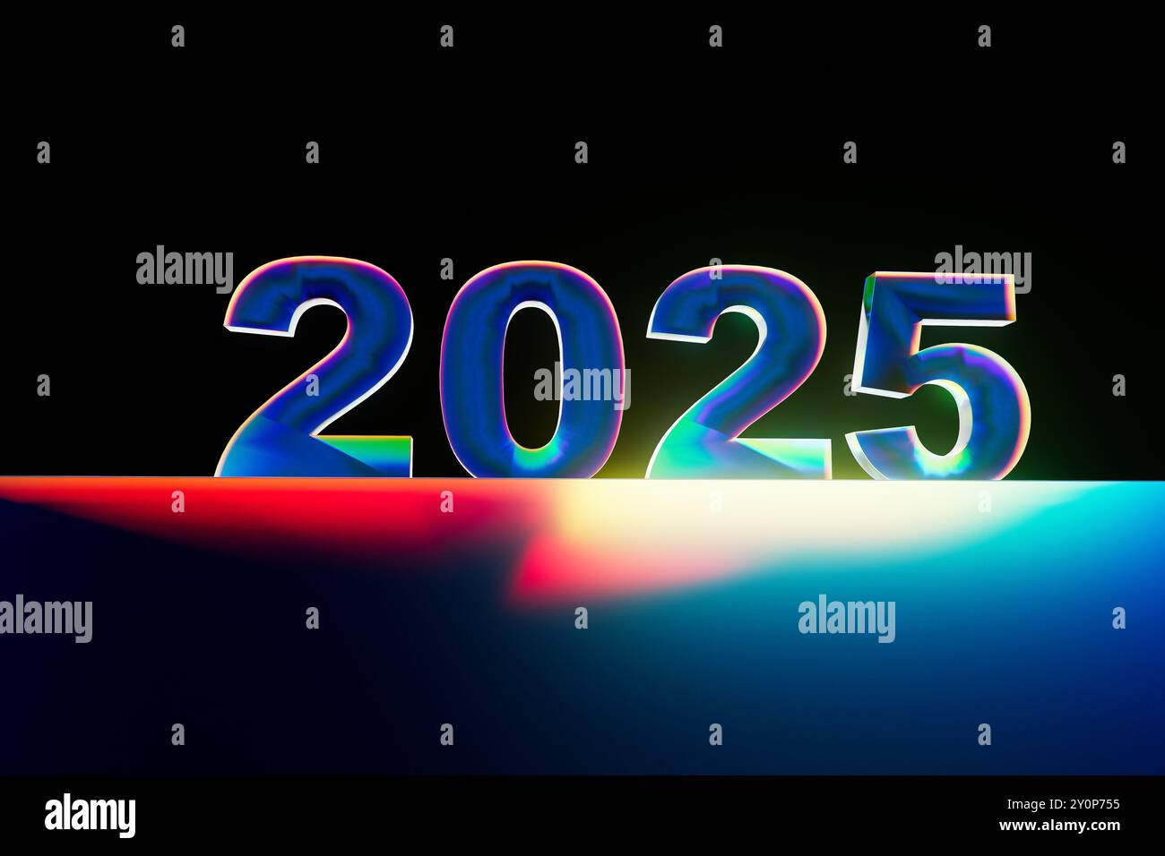 2025 concept The image is a colorful representation of the number , 3d ...