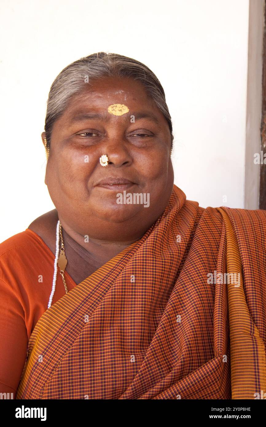 Indian lady, palm reader, Dakshina Chitra Living Museum, Chennai, Tamil ...