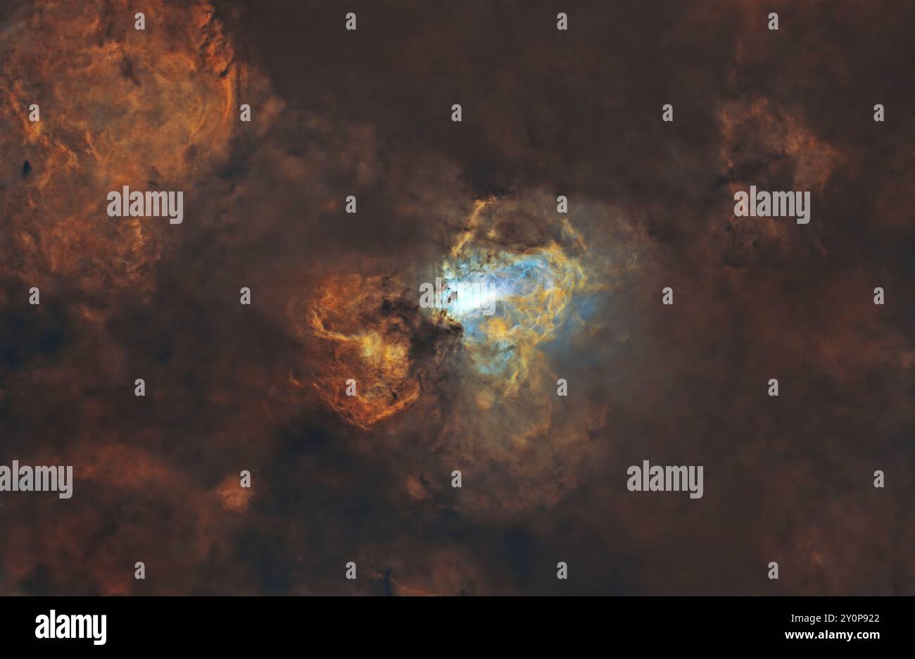 Swan Nebula, Messier 17, M17 imaged in narrow band from Cyprus using a Skywatcher EvoGuide 50 ...