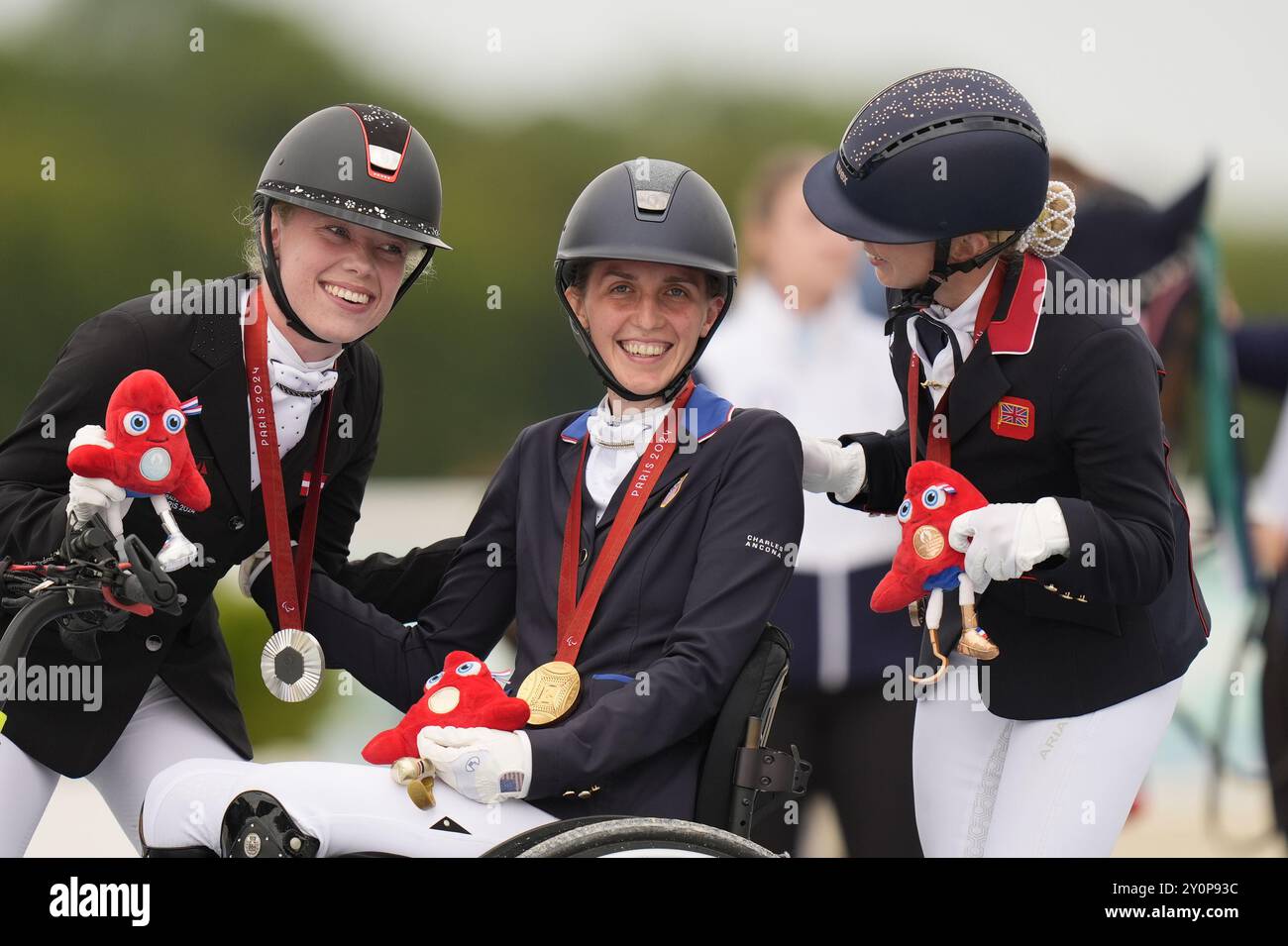 (Left to right) Denmark's Katrine Kristensen, USA's Fiona Howard and ...