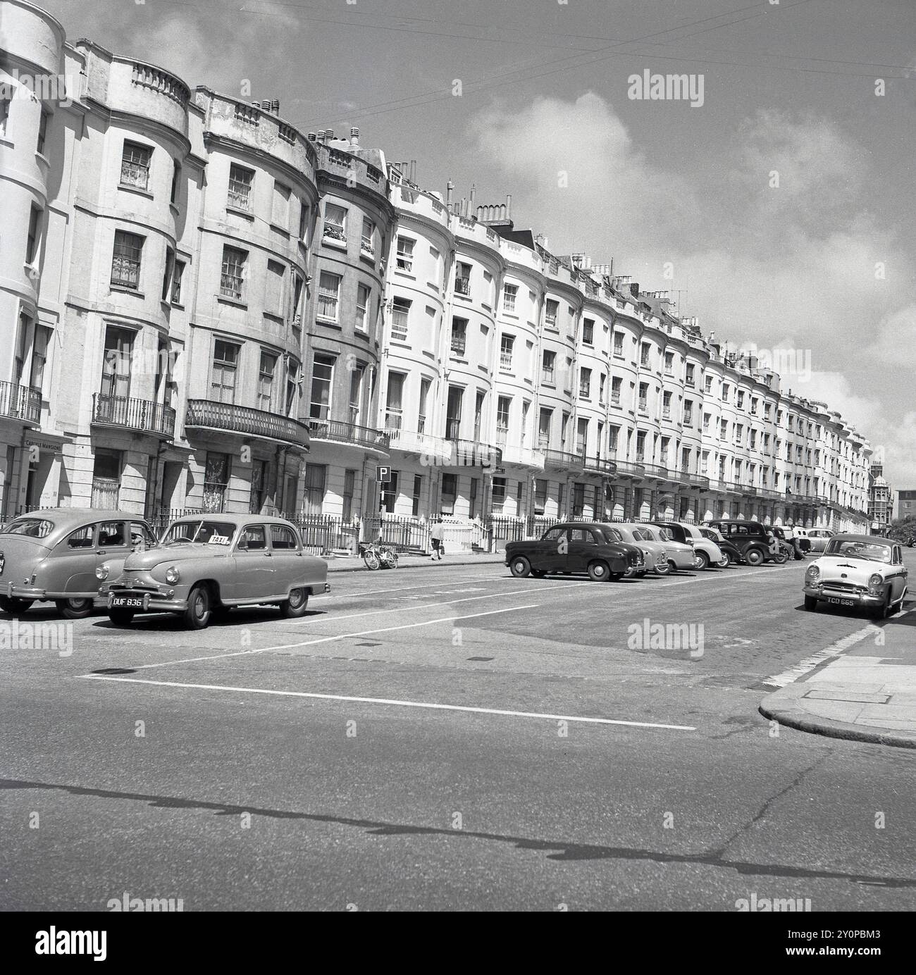1950s, historical, motor cars of the era parked in Brunswick Place, a ...