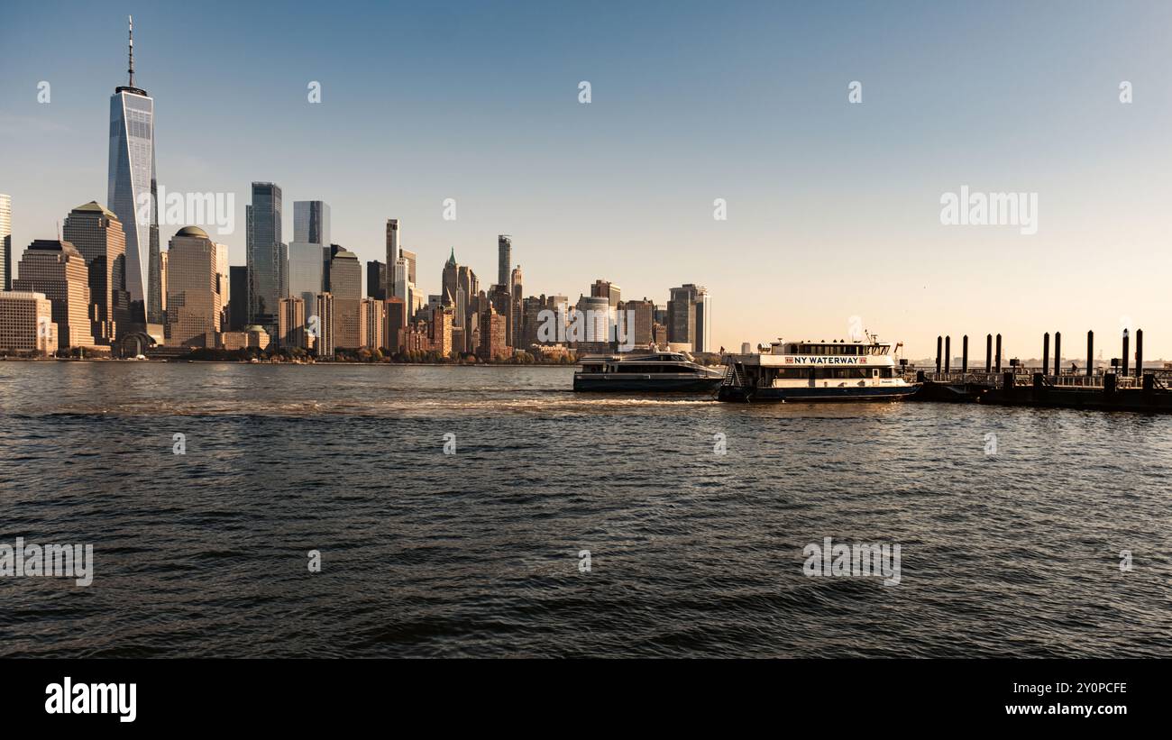 New York skyline of World Trade Center. One World Trade Center. New ...