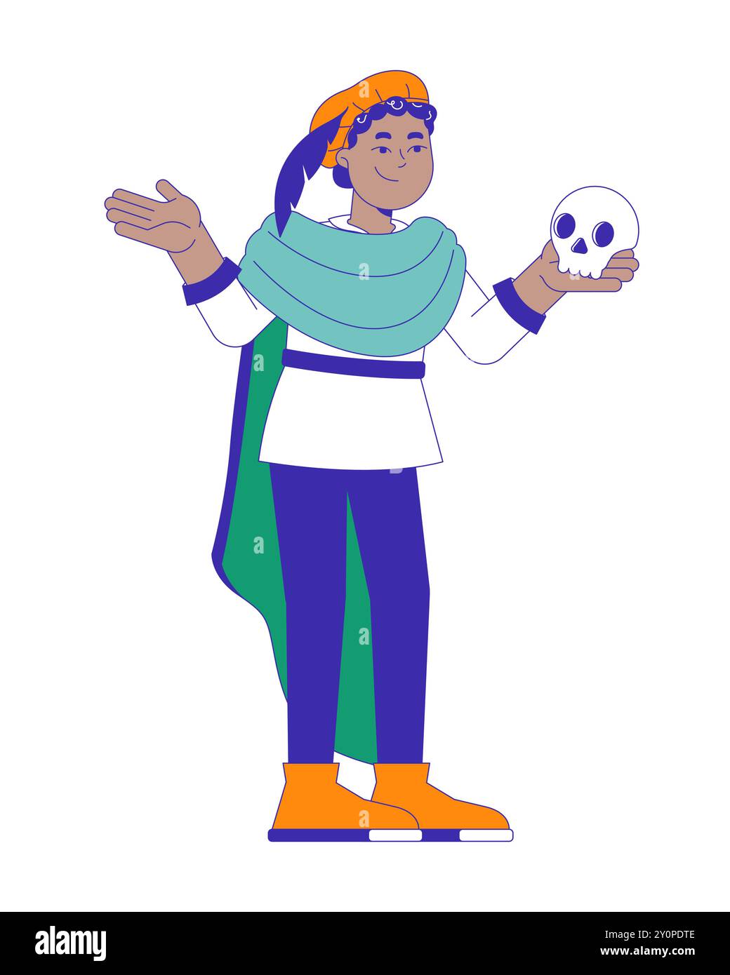 African american theatre kid 2D cartoon character Stock Vector Image ...