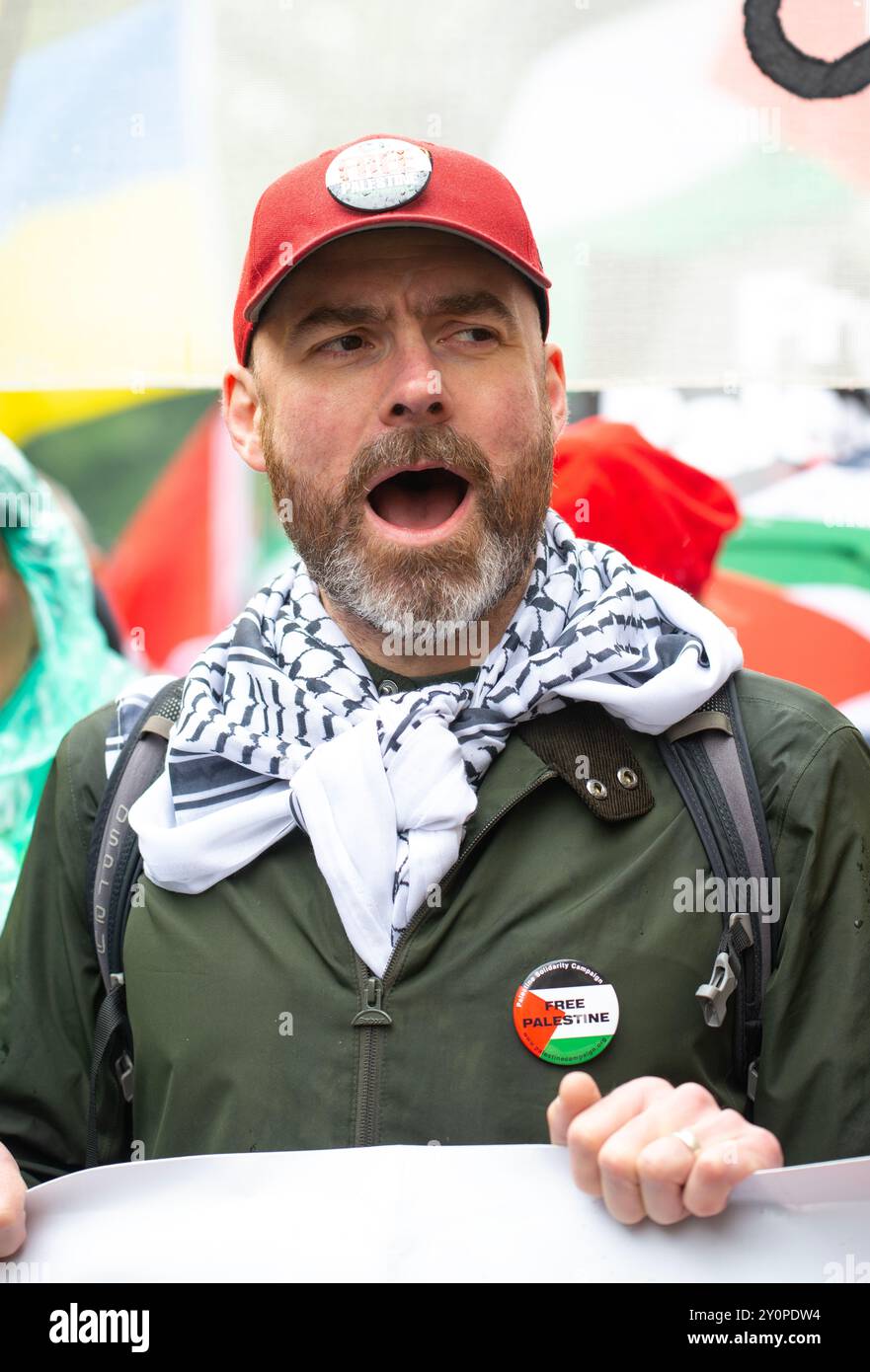 London, UK. 6th July 2024. Pro Palestine supporter at the National ...