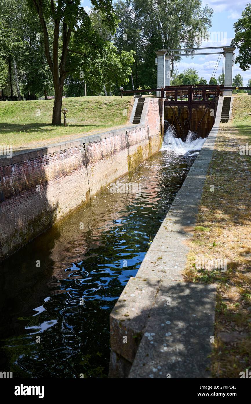 Nemnovo sluice of Augustow Canal is architectural hydrotechnical ...