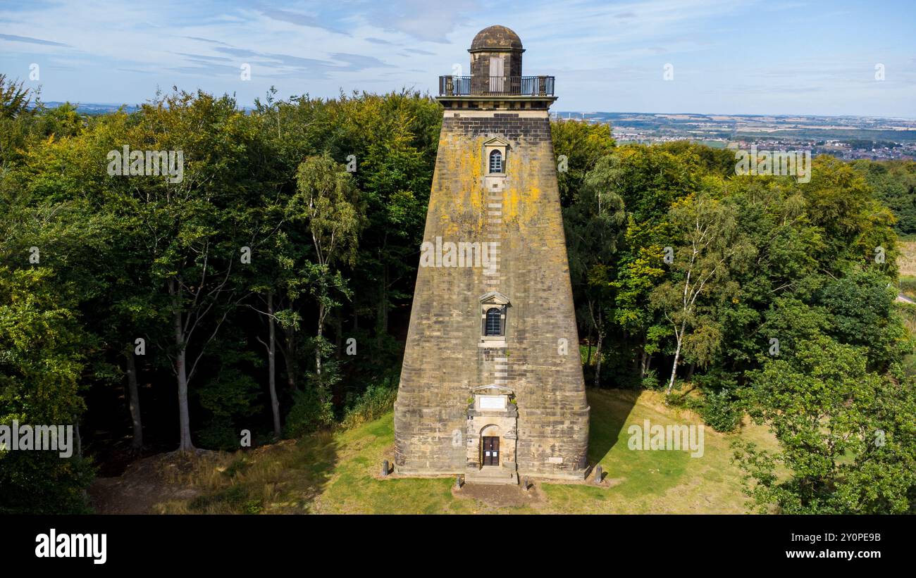 View of Hoober Stand, Wentworth surrounded by trees, and landscapes ...