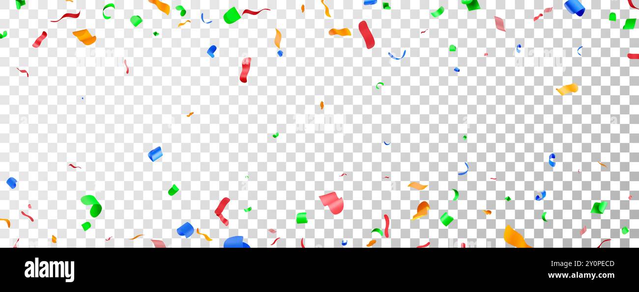 3D color party confetti on transparent background Stock Vector Image ...