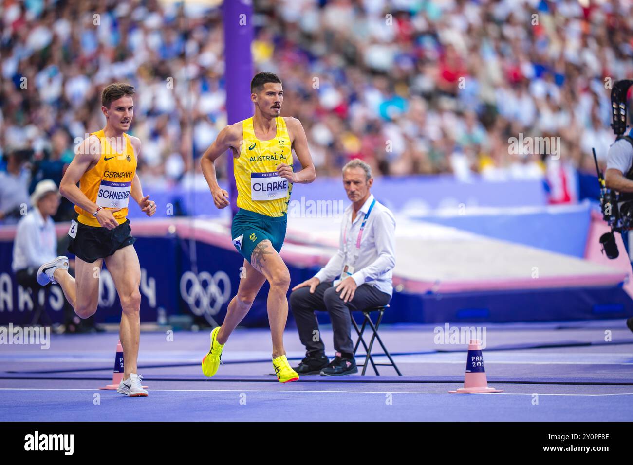 Matthew Clarke participating in the 3000 meters steeplechase at the ...