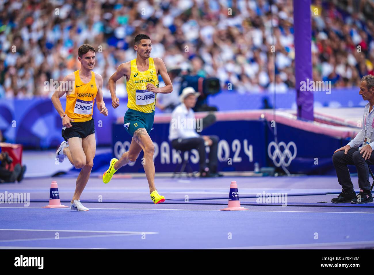 Matthew Clarke participating in the 3000 meters steeplechase at the ...