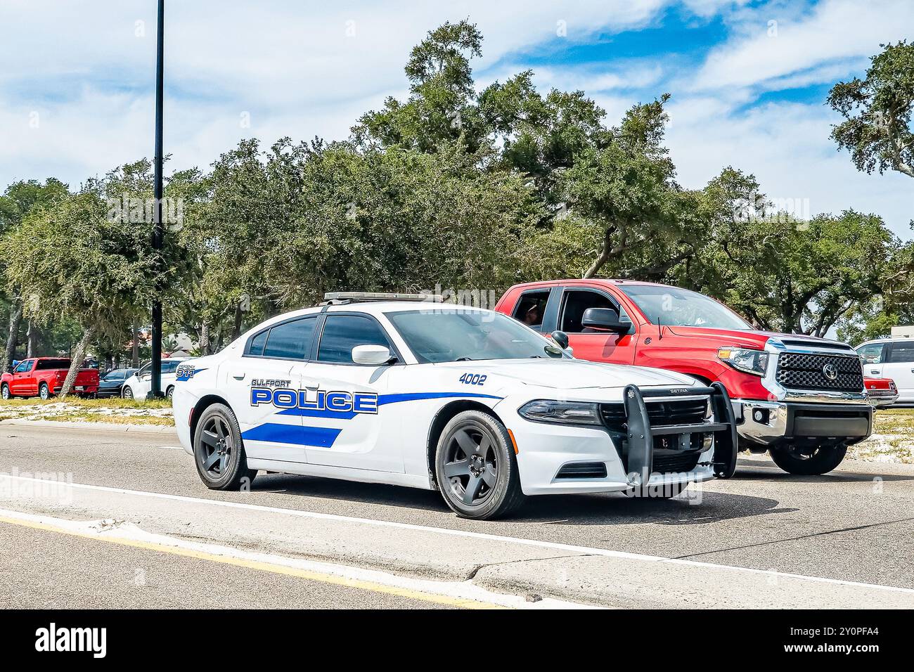Gulfport, MS - October 07, 2023: Wide angle front corner view of a 2015 ...