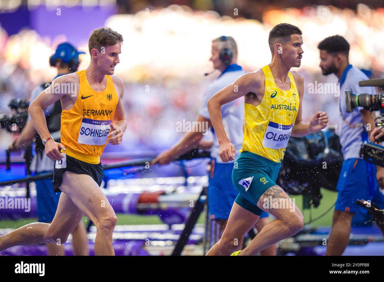 Matthew Clarke participating in the 3000 meters steeplechase at the ...