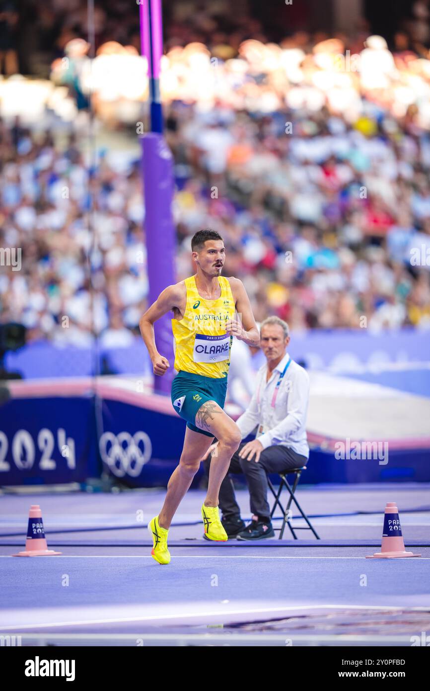 Matthew Clarke participating in the 3000 meters steeplechase at the ...